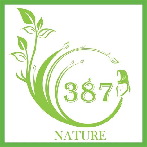 Nature green leaf design with number 387 27453883 Vector Art at Vecteezy