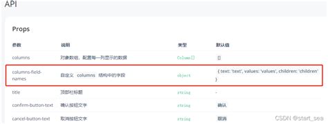 Vant Ui Picker选择组件展示值text设置遇到的坑columns Field Names Csdn博客