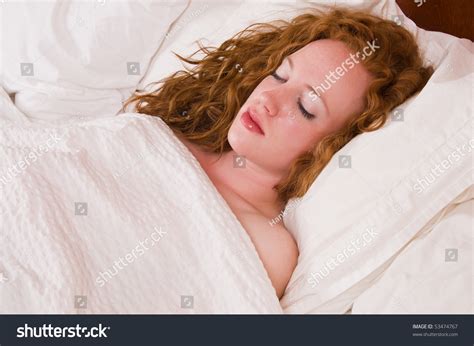 Pretty Pale Redhead Lying Bed Asleep Stock Photo Shutterstock