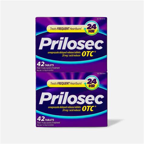 Prilosec Otc Heartburn Relief And Acid Reducer Tablets 42 Ct 2 Pack