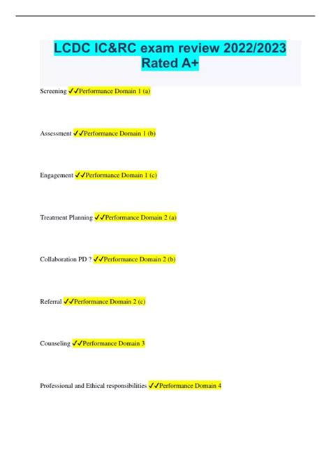 LCDC IC RC Exam Review Questions With Correct Answers Rated A LCDC IC RC