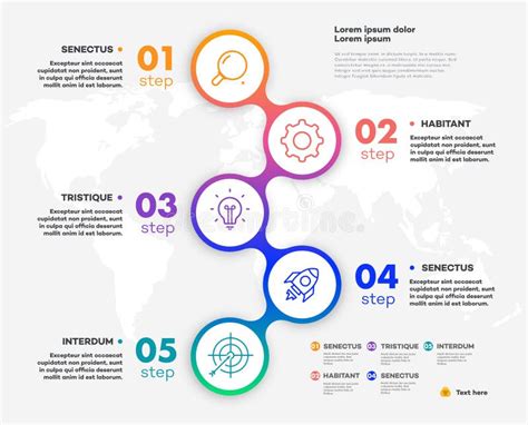 Infographic Template Vector Timeline Process 5 Option Stock Illustration Illustration Of