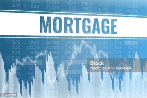 파란색 금융 배경에 단어 모기지 3d 렌더링 부드러운 초점 금융 시장 개념 금융에 대한 스톡 벡터 아트 및 기타 이미지 금융