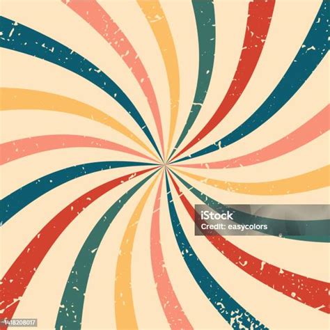 회전하는 나선형 줄무늬가있는 복고풍 배경 벡터 일러스트 레이 션 베이지에 대한 스톡 벡터 아트 및 기타 이미지 베이지 팔레트 1960 1969 년 Istock