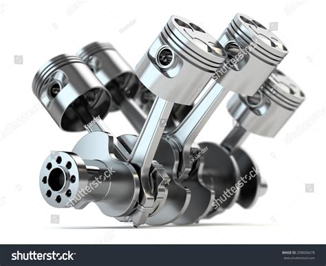 Crankshaft V Engine Isolated On White Stock Illustration Shutterstock