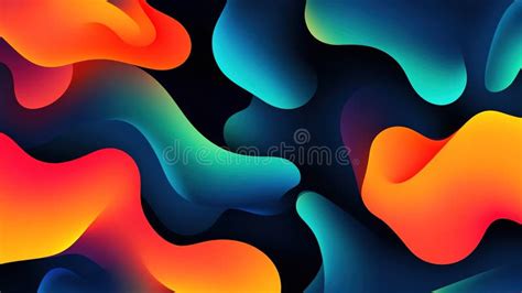 Abstract Colorful Waves With Smooth Gradients And A Dark Background Creating A Vibrant Dynamic