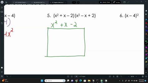 Precalc Algebra Review Day 4 Expanding Polynomials Youtube