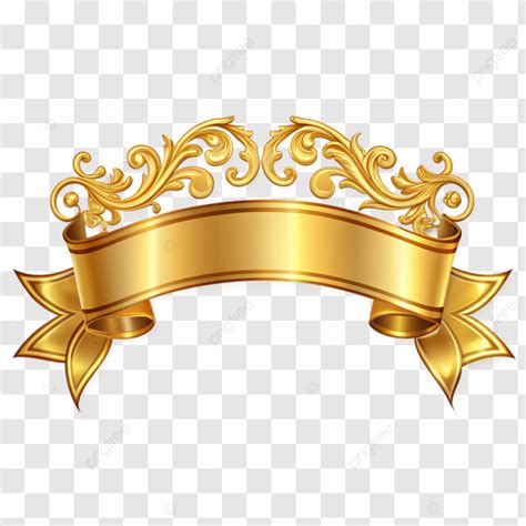 리본 클립 아트가 있는 황금색 화려한 배너 골드 리본 배너 황금 깃발 금 장식 배너 Png 일러스트 및 이미지 에 대한 무료 다운로드 Pngtree