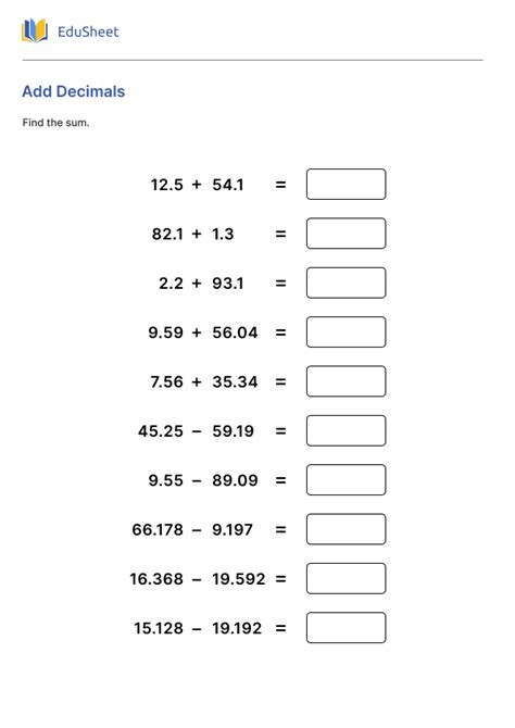 Decimal Point Worksheets Free Download At Orchids International