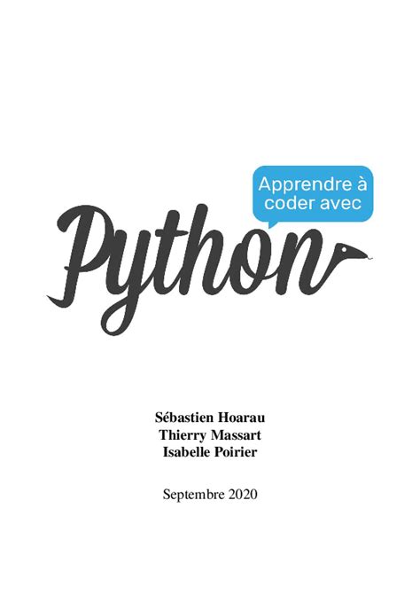 Pdf Apprendre A Coder Avec Python Min