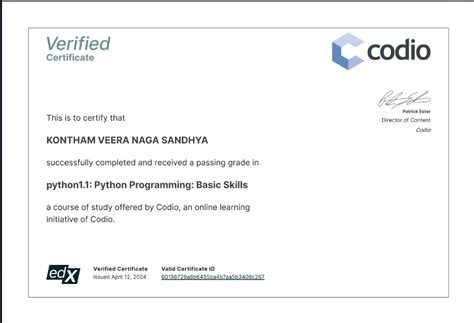 Sandhya Kontham On Linkedin Pythonbasics Certified