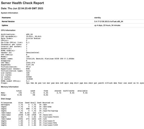 Shell Script To Perform A Health Check Of The Linux Server