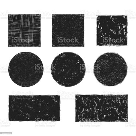 질감이 거친 그런 지 박스의 설정 합니다 사각 원형 직사각형 잉크 텍스처 더러운 벡터는 일러스트 레이 션 고립 거친에 대한 스톡 벡터 아트 및 기타 이미지 Istock