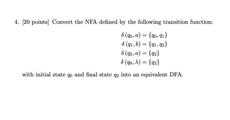 Solved Points Convert The NFA Defined By The Chegg