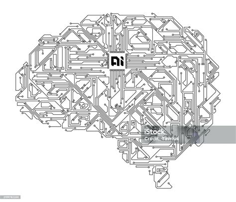 인공 지능 뇌 또는 뇌 모양의 회로 기판 인간의 뇌 모양의 회로 기판 과학 기술의 추상 그림입니다 그래픽 개념 기술 두뇌 Brain Computer Interface에 대한
