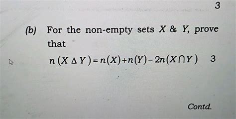 B For The Non Empty Sets X Y Prove That N X StudyX