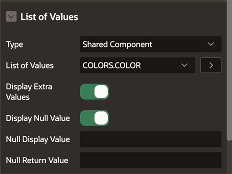 user defined select list background color in oracle apex traust