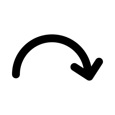 Thin Curved Arrow Line Icon Black Arrow Indicating A Right Turn Right Direction Pointer