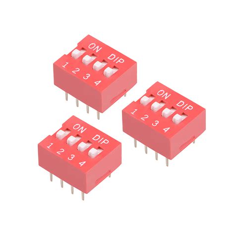 2 Row 8 Pin 4p Positions 2 54mm Pitch Dip Switch Red Com23 Faranux Electronics