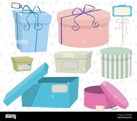 Vector Illustration Depicting Different Present Boxes Each Grouped