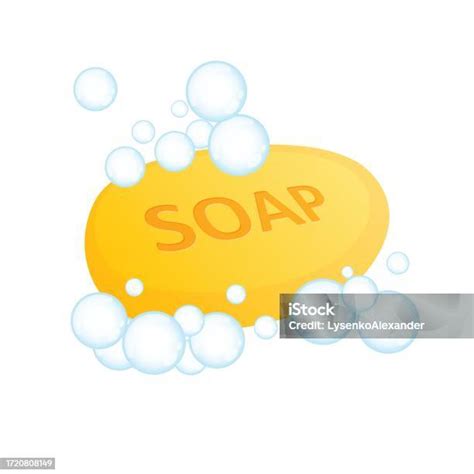 플랫 스타일의 거품 아이콘이 있는 비누 바 격리된 배경에 위생적인 벡터 그림을 위한 화장품 세면도구는 사업 개념에 서명한다 건강한 생활방식에 대한 스톡 벡터 아트 및 기타