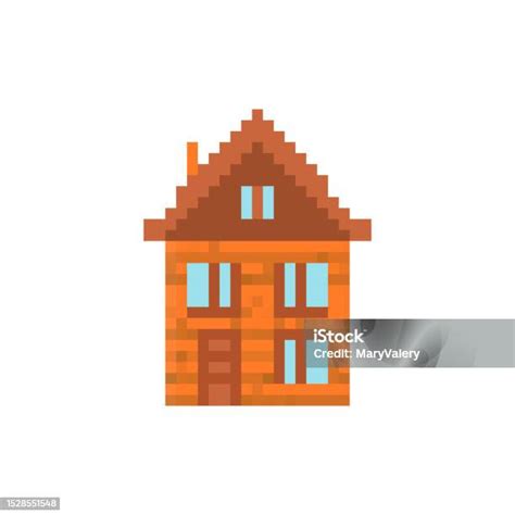 집 픽셀 아트가 분리되어 있습니다 8비트 하우스 벡터 그림 픽셀 아트에 대한 스톡 벡터 아트 및 기타 이미지 픽셀 아트 주거 건물 지붕 Istock