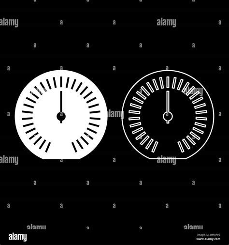Speedometer Odometer Speed Counter Meter Set Icon White Color Vector Illustration Image Simple