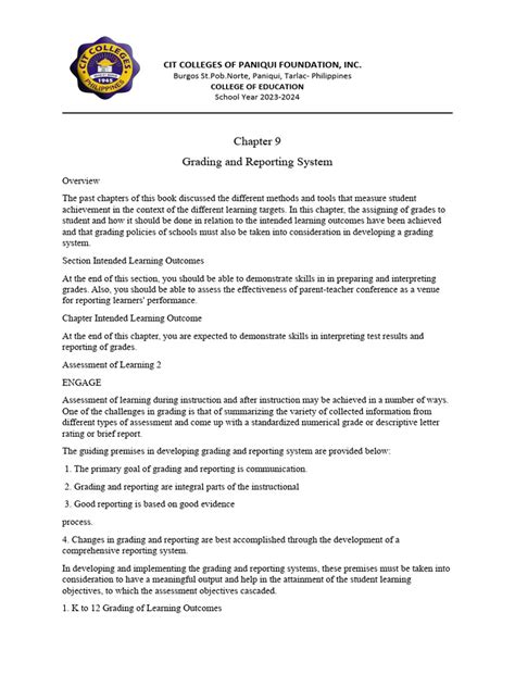 Grading And Reporting System2 Pdf Educational Assessment Learning