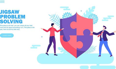Team Solving Protection Problem With Jigsaw Shield 40519328 Vector Art At Vecteezy