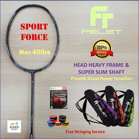 Felet Badminton Racket Sport Force Head Heavysmashing Shopee