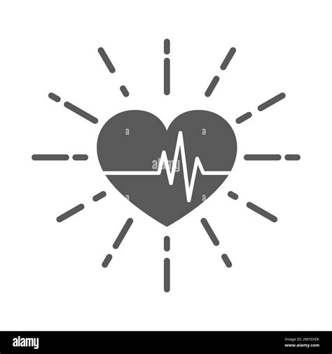 gray heart icon with sign heartbeat vector illustration heart in flat style stock vector image