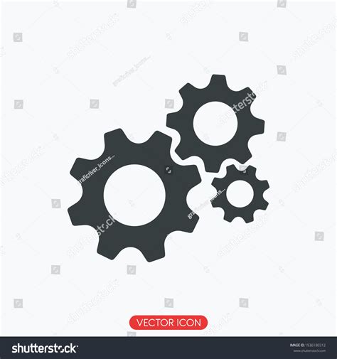 Gear Icon Gear Settings Symbol Cogwheel Stock Vector Royalty Free 1936180312 Shutterstock