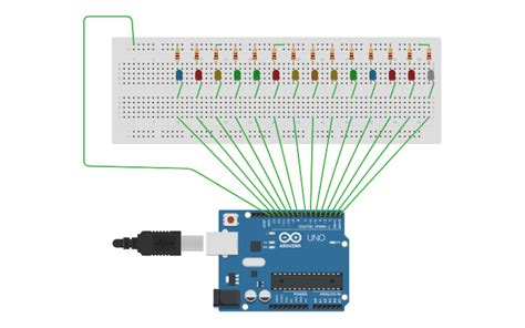 Circuit Design Led Sequence Tinkercad