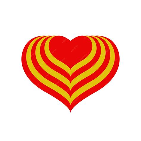Premium Vector Red Yellow Hearts Overlapped Each Other