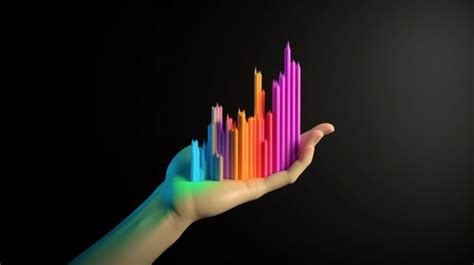Illustration Of A 3d Rendered Hand Holding A Histogram Background 3d