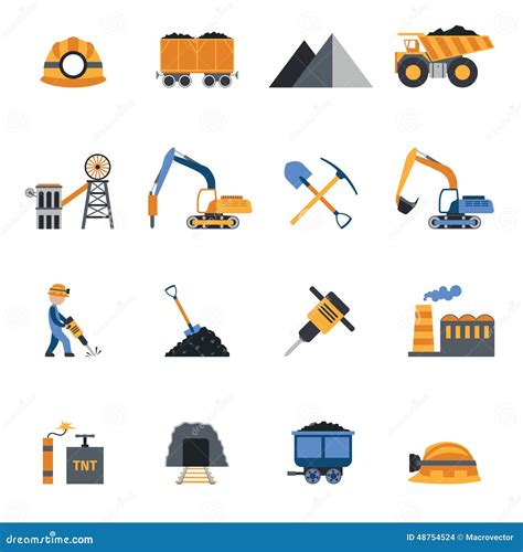 Coal Industry Icons Stock Vector Illustration Of Equipment 48754524