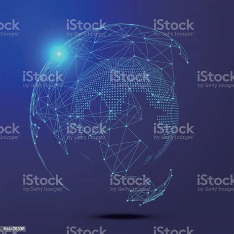 포인트와 라인으로 구성 된 세계 지도 글로벌 글로벌 네트워크 연결을 나타내는 국제적인 의미 0명에 대한 스톡 벡터 아트 및 기타 이미지 Istock