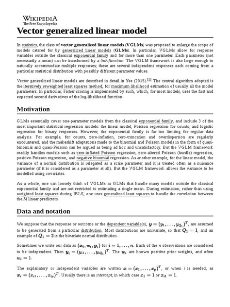 vector generalized linear model pdf