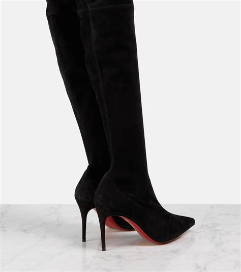 Kate Botta 85 Suede Over The Knee Boots In Black Christian Louboutin