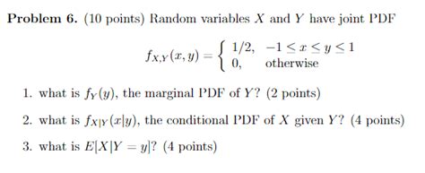 Solved Problem Points Random Variables X And Y Have Chegg