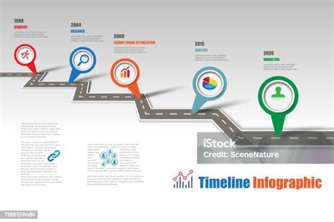 포인터가 있는 비즈니스 로드맵 타임라인 인포그래픽 템플릿 벡터 일러스트레이션 그래프에 대한 스톡 벡터 아트 및 기타 이미지 그래프 도로지도 마우스 화살표 Istock