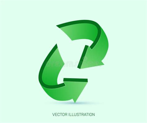 3d Realistic Unique Icon Concept Arrows Looping Circle Green Refresh