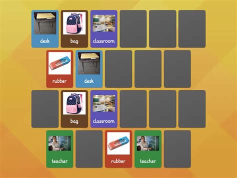 Classroom Memory Game Matching Pairs