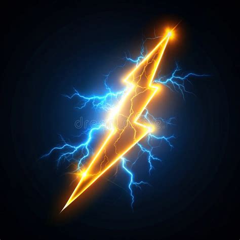Floating Glowing Lightning Bolt With Animated Spark Effect Stock Illustration Illustration Of