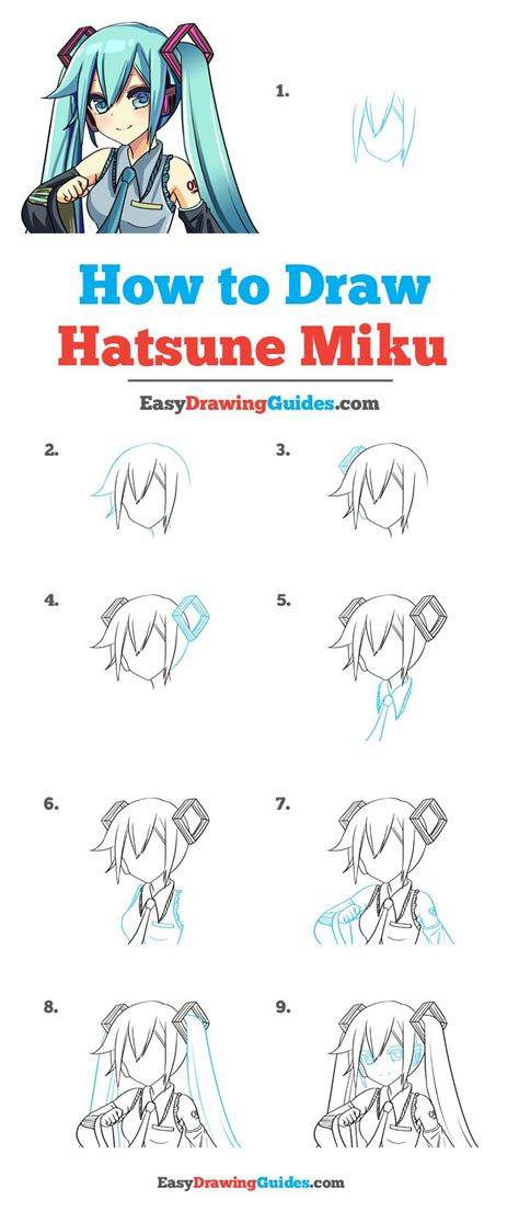 How To Draw Hatsune Miku Really Easy Drawing Tutorial Easy Drawings