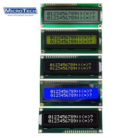 Lcd 1602 I2c 16x2 Dot Matrix Display Module COB FSTN MPU Interface Black Yellow Green LCD Module