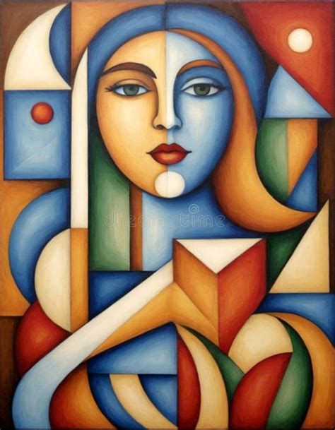 Abstract Portrait Of A Woman With Geometric Shapes Stock Illustration Illustration Of Fine