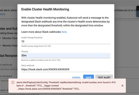 Cluster Health Monitoring Is Not Allowing To Modify Of The Threshold