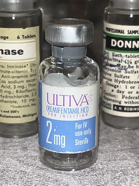 Vintage Remifentanyl Ultiva Surgical Vial R Obscuredrugs
