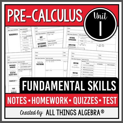 pre calculus unit 1 fundamental skills all things algebra®